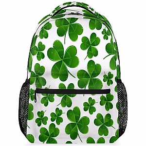 Fzsopd St. Patrick's Day Clover Backpack for Women Men Lightweight Daypack Rucksack Laptop Backpack Shoulder Bag for Travel Work Camping Sports