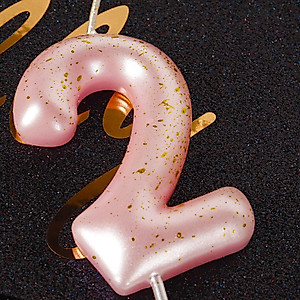 Hongplus Pink Gold Number 40 Candles, 40 Birthday Candle,Pink Happy Birthday Candles for Cake, Barbie Cake Topper Decorations for Girls Women Her 40th Birthday Party Decorations Supplies Favor Gift