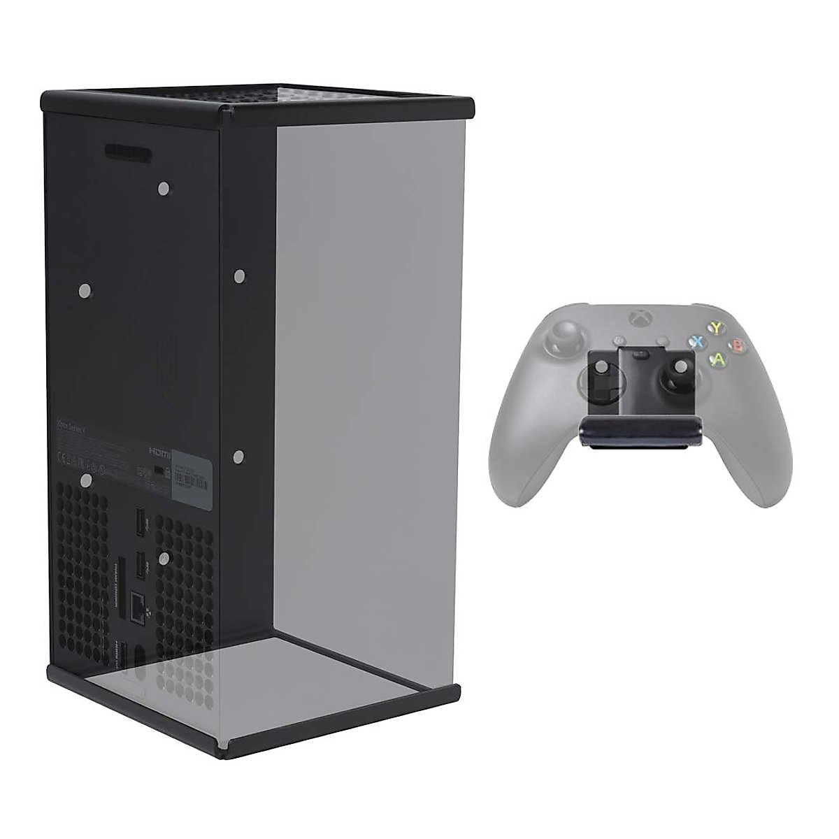 HIDEit Mounts for Xbox Series X and Controller, Steel Mount for Series X and Xbox Controller, Pro Bundle Wall Mount Kit for Xbox Series X and Rubber Dipped Controller Holder, British Registered Design