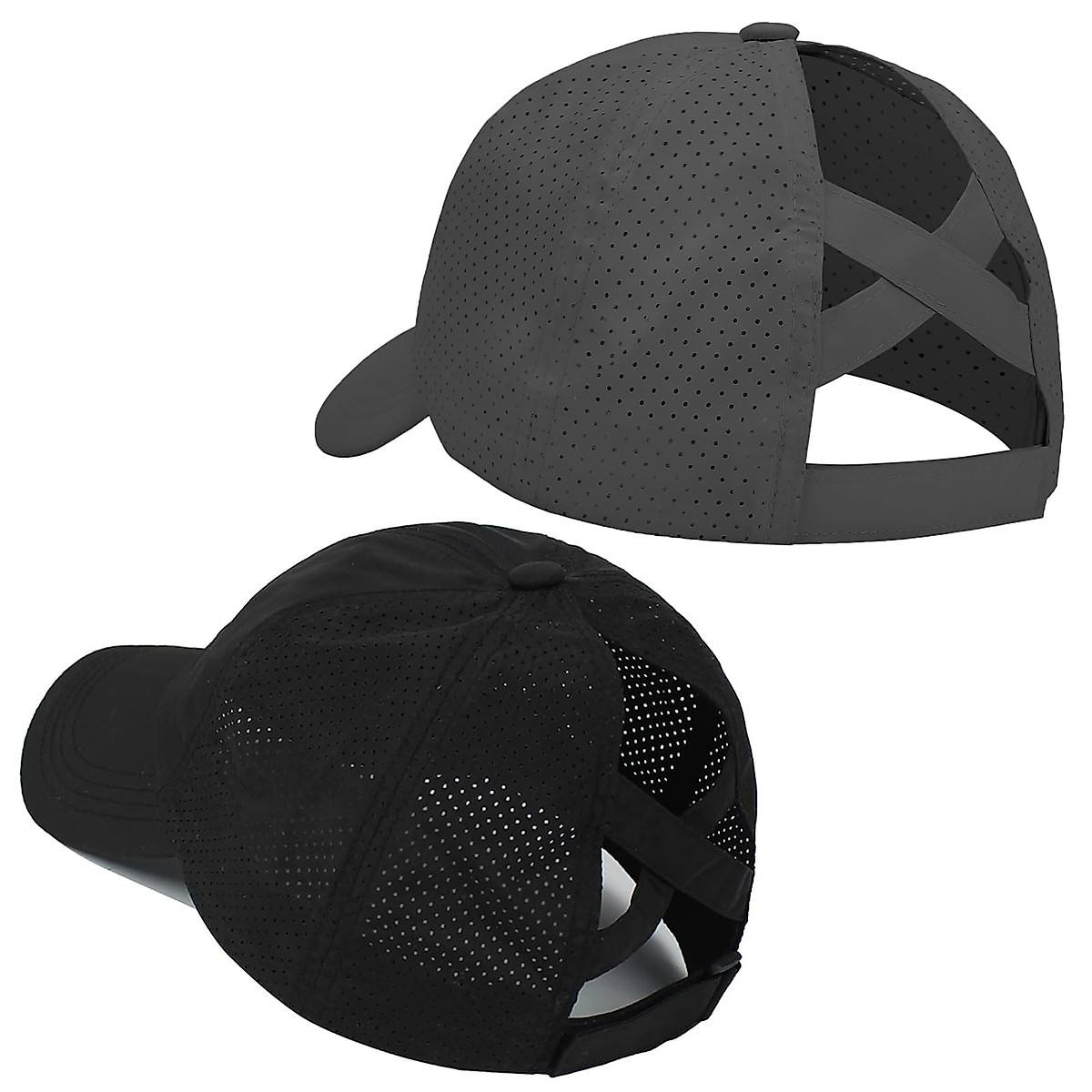 ZTL Women's High Ponytail Baseball Cap Performance Running Hat Quick Dry Mesh Sports Cap Adjustable Unstructured Dad Trucker Hats