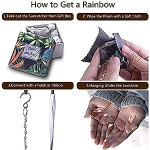 H&D HYALINE & DORA Suncatcher Window Hanging Tree of Life Heart Shaped Crystal Ball Prism Drop Pendant