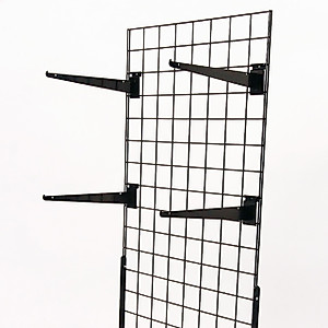 14 inch Black Metal Shelf Brackets for Wire Grid - Pack of 10