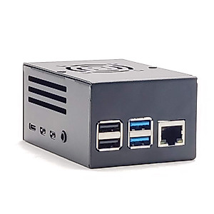 Raspberry Pi Deep Case PoE 5.2V@3.5A HAT Metal Enclosure Protective Box Cooling Fan 17.5Watt Power Over Ethernet (POE) HAT PoE Network Standard Compliant for Rpi 4 Model B by CMC TECH