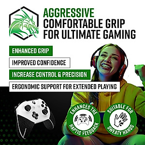 Dragon Grips Xbox Controller Grips, 2 Sheet Black Non-Slip Textured Rubber Grip Tape for Xbox One Controller Decal, Xbox One Elite Controller Grips, Including Thumb Stick, Triggers, Buttons, D-pad
