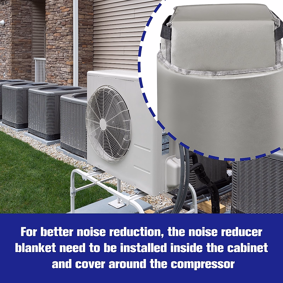 Pangda Air Conditioner Compressor Sound Blanket Heavy Duty Sound Blankets AC Compressor Blanket for Insulation Noise Reduction