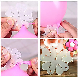 PASOCON 30 Pcs White Flower Shape Balloon Clips, Reusable, for Balloon Arch, Birthday, Baby Shower, Graduation, Wedding Decorations