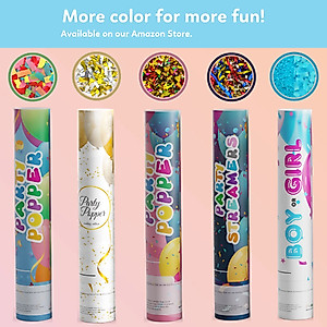 TUR Party Supplies Giant (24 in) Biodegradable Confetti Cannons Party Poppers (2 Pack) | Multicolor | Launches Up to 25ft | Confetti Poppers for New Years Eve, Birthdays, Weddings, Graduations