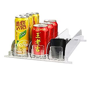 Soda Can Organizer, Fridge Organizer, Self-Pushing Soda Can Organizer, Drink Organizer for Refrigerator, Cabinet, Pantry Convenience stores(3 Rows,12"D)