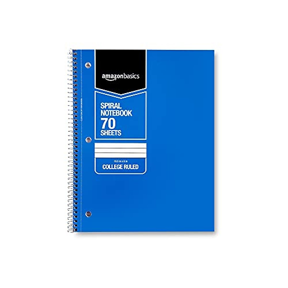 Amazon Basics College Ruled Wirebound Spiral Notebook, 70-Sheet - 5-Pack, Assorted Solid Colors