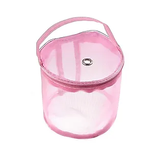 YPBEW Yarn Storage Bag Empty Mesh Bags Portable Knitting Yarn Organizer Basket Crochet Thread Bags Sewing Accessory Crochet Thread Bag, Pink