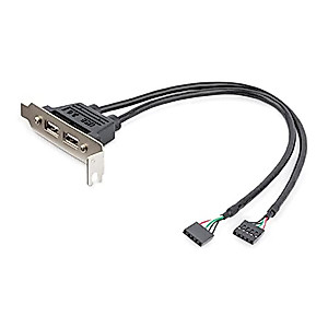 StarTech.com 2 Port USB A Female Low Profile Slot Plate Adapter - 2 Port USB Bracket - USB 2.0 A Female (USBPLATELP)