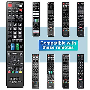 Gvirtue Universal Remote Control Compatible Replacement for Sharp AQUOS Smart TV/ HDTV/ 3D/ LCD/ LED, GB004WJSA GA935WJSA GB004WJSA GJ221-C GB118WJSA