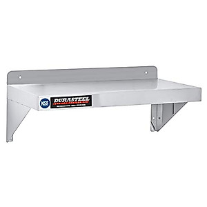 DuraSteel Stainless Steel Wall Shelf - 24" Wide x 12" Deep Commercial Grade - NSF Certified - Industrial Appliance Equipment (Restaurant, Bar, Home, Kitchen, Laundry, Garage and Utility Room)