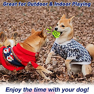 Wobble Giggle Dog Ball, Interactive Dog Toys Ball, Squeaky Dog Toys Ball Durable Wag Chewing Ball for Training Teeth Cleaning Herding Balls Indoor Outdoor Safe Dog Gifts for Puppy Small Medium Dogs