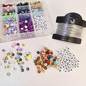 El Galeón Friendship Bracelet Kit DIY Albums Mix Beads for Bracelets Glass Alphabet Letter Beads Elastic (Albums Version)