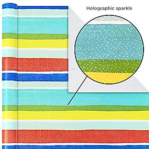 Hallmark All Occasion Wrapping Paper Bundle with Cut Lines on Reverse - Llamas and Cupcakes (3-Pack: 55 sq. ft. ttl.) Bright and Holographic Prints for Birthdays, Baby Showers, Valentines and More