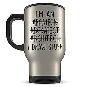 Architect Travel Mug - Funny Architecture Gift for Men and Women - Great for Student Graduation or Profession - Best Architectural Studies Gag Coffee Cup Idea