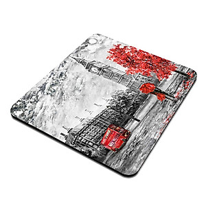 Amcove Gaming Mousepad Oil Painting Mouse pad, Street View of London Mouse pad Non-Slip Rubber Rectangle Mouse Pads for Computers Laptop