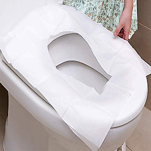 Super More Disposable Toilet Seat Covers 100 pack XL Can flush, used for Adults for Kids potty training, is used in Public toilet, Airplane, train, Camping, essentials for travel.