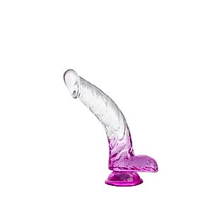 9.5 Inch Realistic Dildo, Body-Safe Material Lifelike Huge Penis with Strong Suction Cup for Hands-Free Play, Flexible Cock with Curved Shaft and Balls for Vaginal G-spot and Anal Play