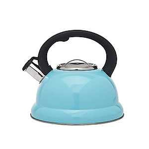 STUDIO SILVERSMITHS Teapot Whistling Tea Kettle - 2.6 Liter Tea Kettle, Aqua