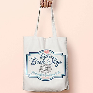 BLUPARK Movie Character Princess Tote Bag - Book Lover Gift and Movie Inspired Merch (Book Shop Design)