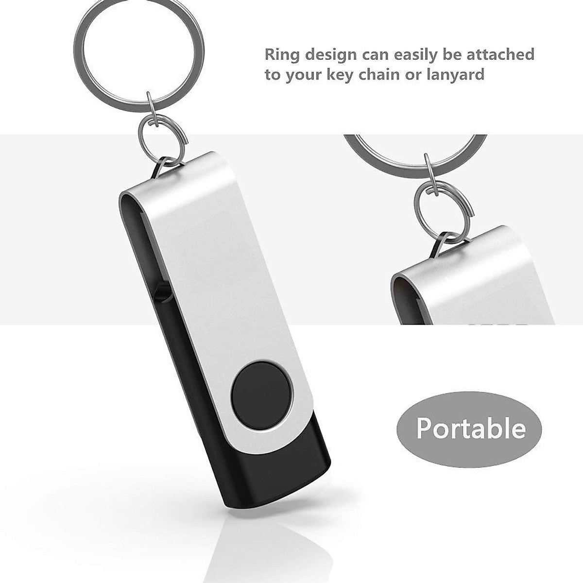 10 Pack of Colorful 8GB USB 2.0 Flash Drives and 10 Pack of Black 8GB USB 2.0 Flash Drives - 20 Pack by Aiibe