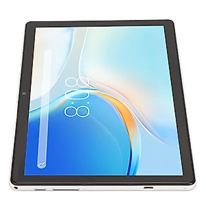 HD Tablet, IPS Screen 100-240V Octa Core Processor Night Reading Mode 10 Inch Tablet for Android 11 for Study (White)