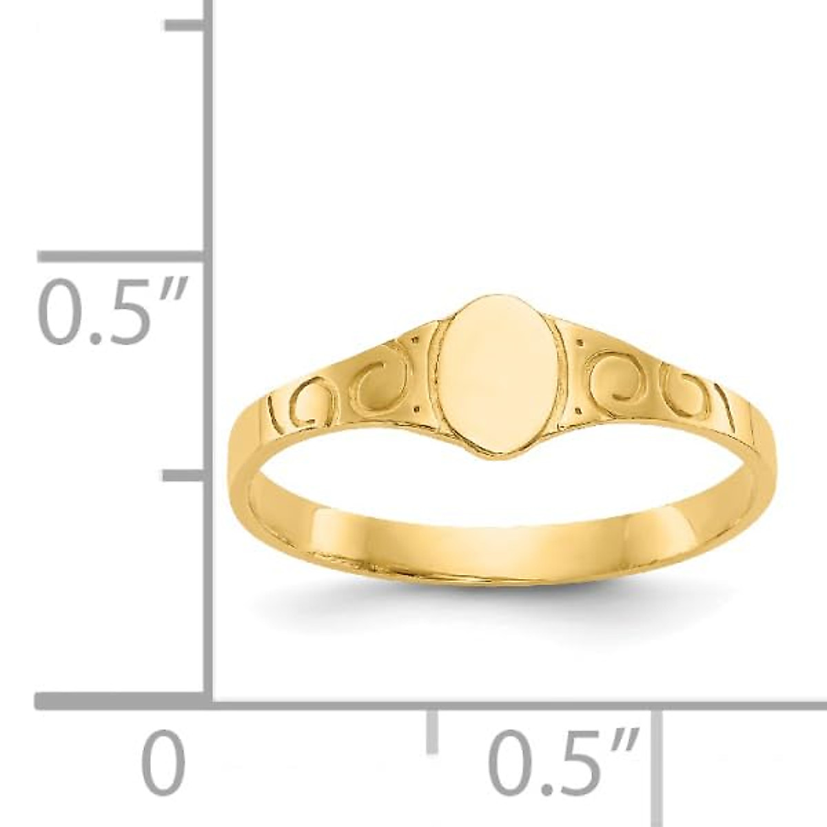 IceCarats 14K Yellow Gold Oval Custom Engraved Signet Ring Handmade Personalized Monogram Initial Letter Band Size 3