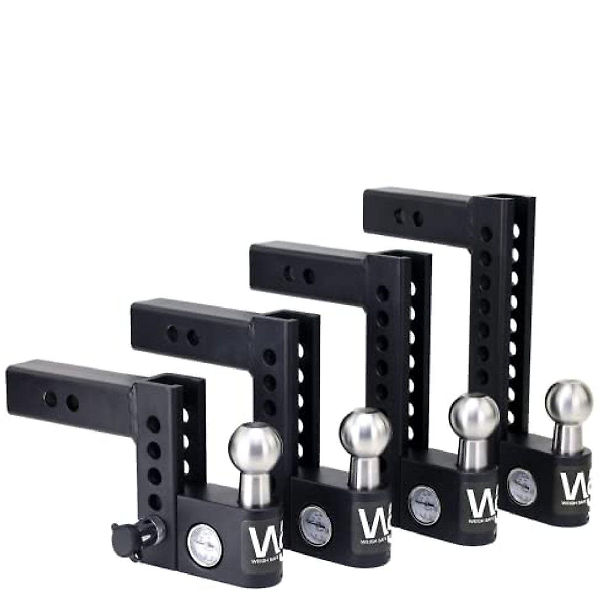 Weigh Safe Aero Hitch - Adjustable Trailer Hitch Ball Mount - 6" Drop Hitch for 2" Receiver - Premium Heavy Duty Steel Trailer Tow Hitch w/Built in Weight Scale for Anti Sway, 12,500 lbs GTW