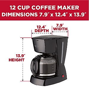 Betty Crocker 12-Cup Coffee Maker, Black, BC-2806CB