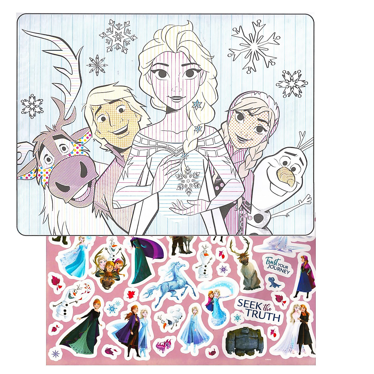 Classic Disney Disney Frozen Paint Posters Set - 4 Pc Bundle with Frozen Painting Activity Book, Coloring Books, Stickers and More | Frozen Anna and Elsa Activities for Toddlers, Kids