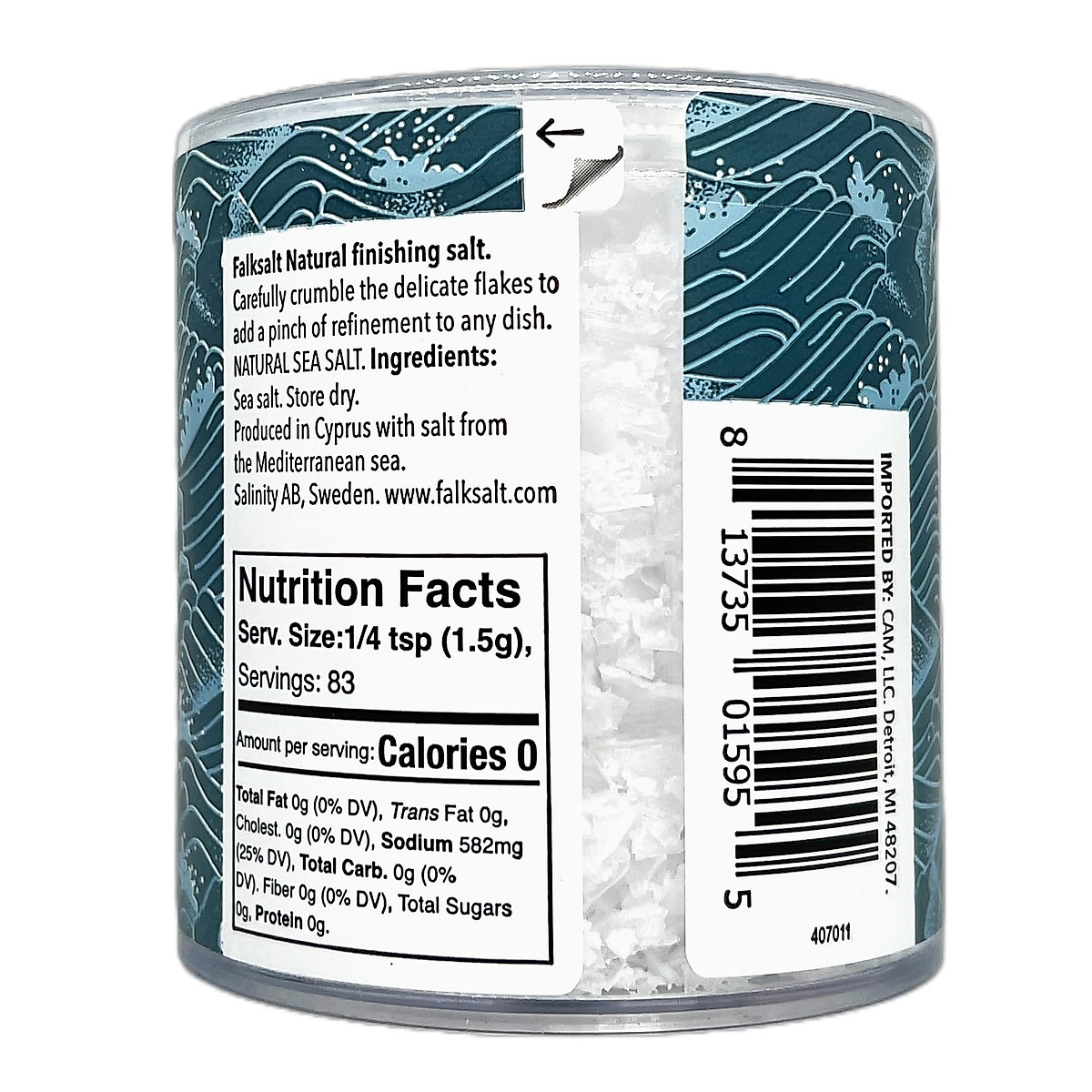 FALKSALT | Natural Sea Salt Flakes 4.4oz. | Gourmet Finishing Salt | Handcrafted, Kosher and Halal Certified