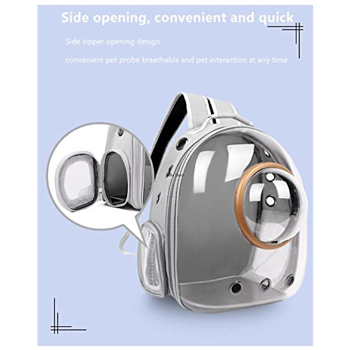 Pet Backpack Carrier Small Puppy Bunny Kitten Airline Approved Space Capsule Bubble Transparent Sightseeing Backpack Birds Travel Cage for Hiking Walking Outdoor