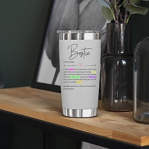 Best Friend Birthday Gifts, Friendship Gifts for Women Friends, Friendship Gifts, Bestie, Christmas Gifts for Women, 20 Oz Stainless Steel Tumbler