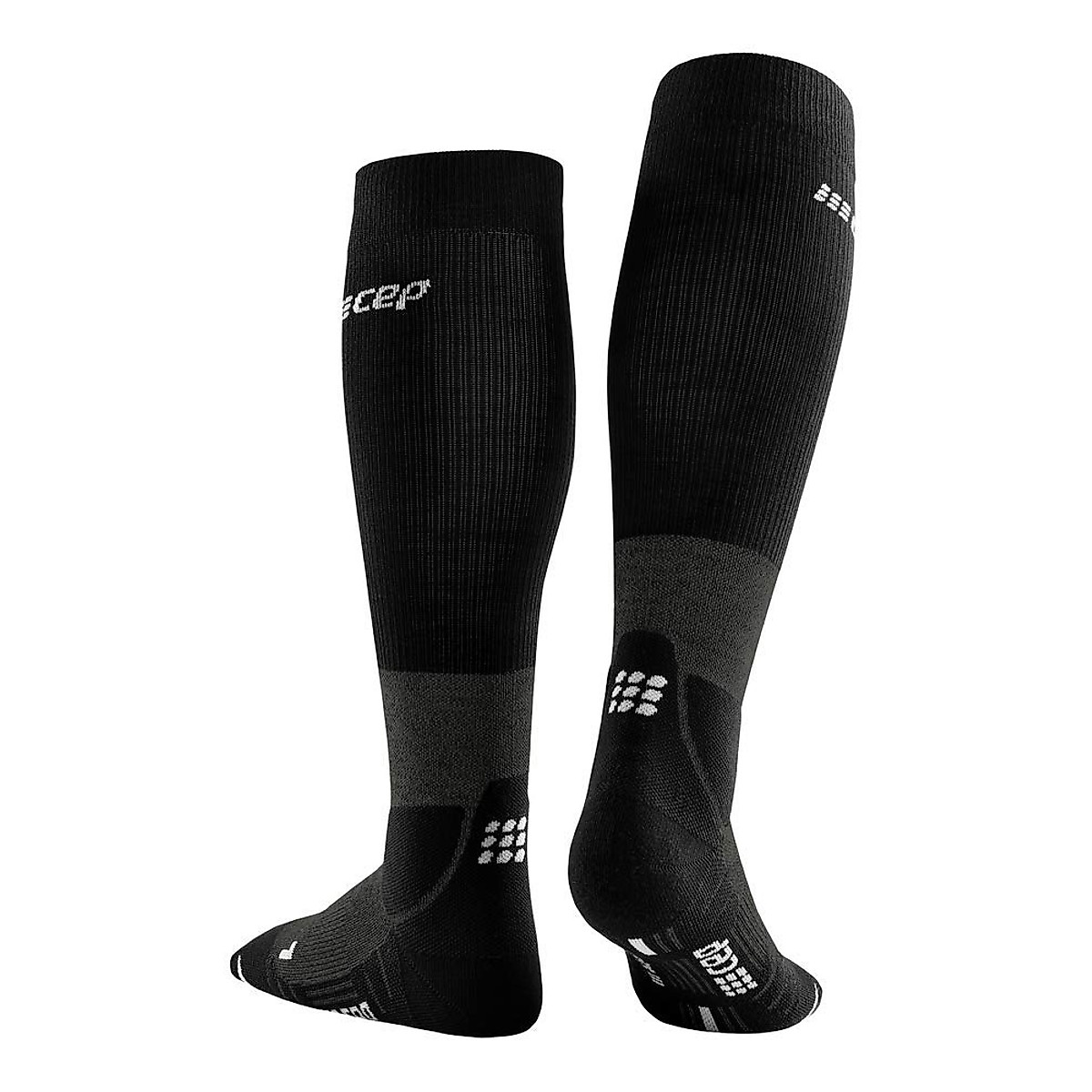 CEP Men's Merino Wool Hiking Tall Knee High Compression Socks, Stonegrey/Grey, Men, III