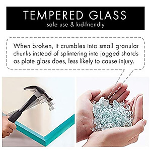 KES 14-Inch Bathroom Tempered Glass Shelf 8MM-Thick Wall Mount Rectangular, Brushed Nickel Bracket, BGS3202S35-2