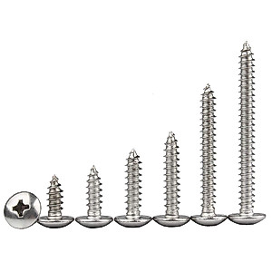 Yudesun Stainless Self Tapping Screws - Wood Screws M3 M4 M5 M6 Corrosion Protection 304 Stainless Steel Mushroom Head