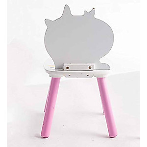 Hearthsong Rainbow Unicorn Table and Chairs Playroom Furniture Set, 2⅓' sq. Table, 11” sq. x 10½”H Chair, 45 lbs. per Chair