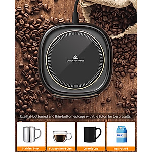 Coffee Mug Warmer, Cup Warmer for Desk with Auto Shut Off, 3 Temp Settings, Mug Warmer for Coffee, Beverage, Milk, Tea, Coffee Warmer Plate in Your Home & Office, Gift (No Cup)