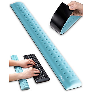 i-Rocks IRC41 Ergonomic Keyboard Memory Foam Wrist Rest Pad with Anti-Slip Base; Provides Cushioned Support and Pain Relief for Office, Gaming, Computer, Laptop, and Typing. (Black)