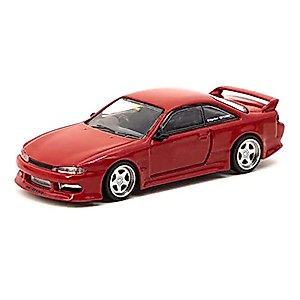 Vertex Silvia S14 RHD (Right Hand Drive) Red Metallic Global64 Series 1/64 Diecast Model Car by Tarmac Works T64G-018-RE