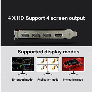 Yeston GT730 4GB 4HDMI Gaming Graphics Cards ,128 bit DDR3 993/1600MHz 4-Screen Graphics Card Support Split Screen 10bit Color Depth HDR with 4 HDMI Ports