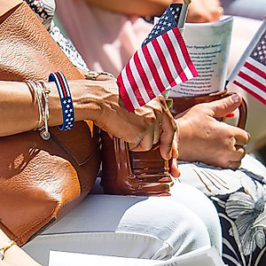 COYOUCO 10 Pack American Flag Bracelets -Thin Red Line Silicone Rubber Wristband Stretch Set for Americanism, Patriotic, Holiday, Army and Sport Fans, ndependence Day, Gifts for Teens Men Women