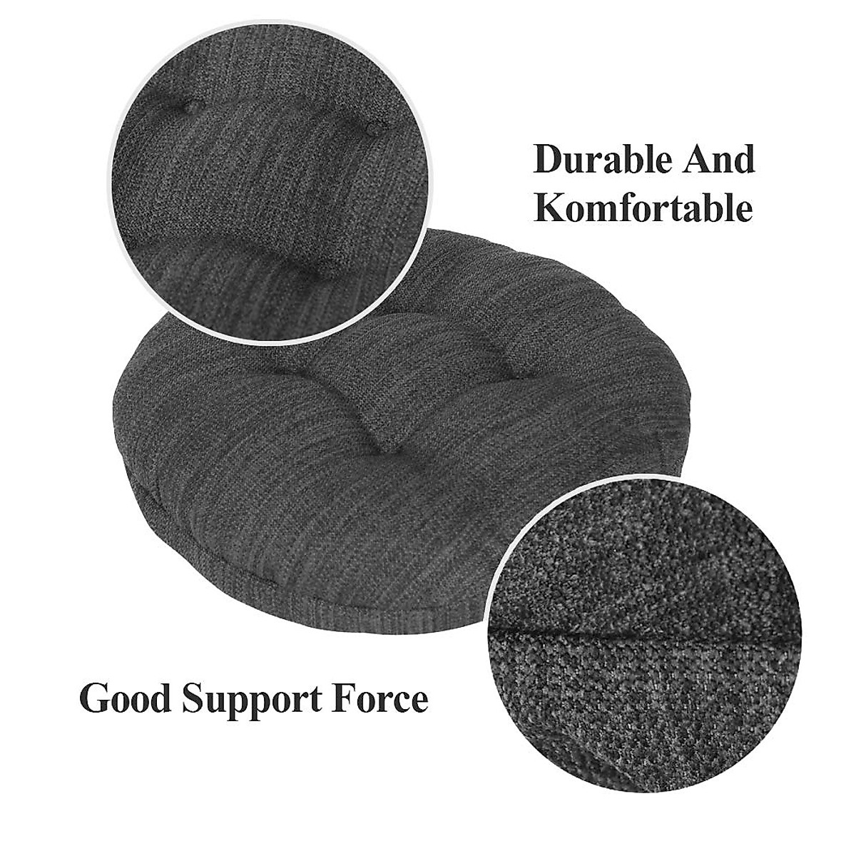 baibu Stool Covers Round, Super Soft Round Bar Stool Cushion Covers Seat Cushion - One Cushion Only（Gray-Black,12" (30 cm)