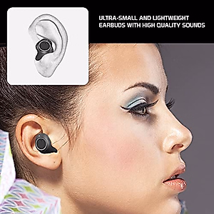 Wireless V5 Bluetooth Earbuds Compatible with Motorola Moto G Pure with Charging case for in Ear Headphones. (V5.0 Black)