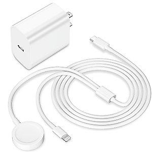 [Apple MFi/MFM Certified] Apple Watch Charger, Upgraded 2 in 1 USB C iPhone Watch Charger Fast Charging Cable 3.3FT with 20W USB C Wall Charger Block for Apple Watch Series 8/7/6/5/4 & iPhone 14 13 12