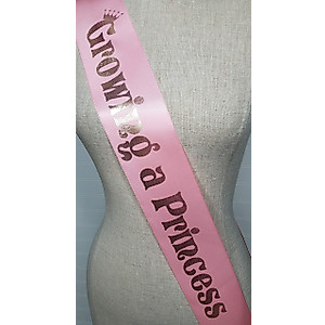 Growing a Princess Baby Shower Sash for Mom Mommy to Be to wear at Sprinkle It's a Girl comes with a Rhinestone Pin