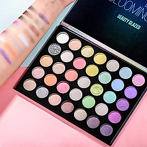 35 Colors Eyeshadow Palette Strong Pigmented Mattes and Shimmers Makeup Pallet Blendable Professional Eye Shadow Make Up Long Lasting
