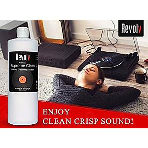 Revolv Supreme Clean Record Cleaning Fluid Solution Vinyl LP Cleaner for Record Cleaner (16 oz.)